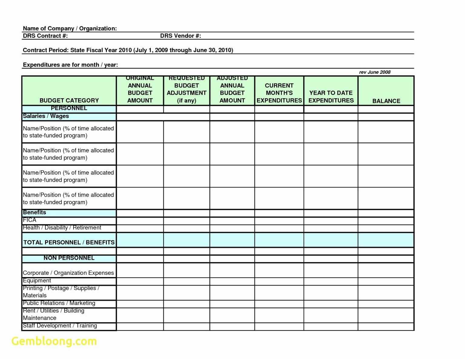 Building Maintenance Budget Template